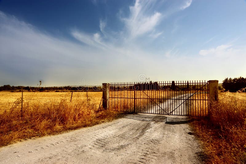 Western Scene Early Summer Landscape of Gate Entrance To a Colorado ...