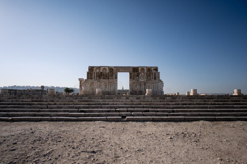 Gate of Ammon on the Citadel of Amman, Jordan Stock Photo - Image of ...