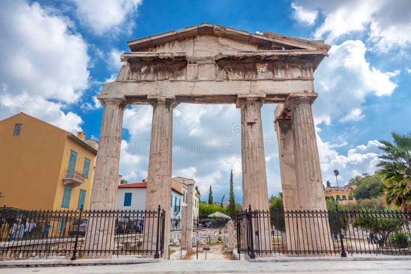 The Gate of Athena Archegetis Stock Photo - Image of monument ...