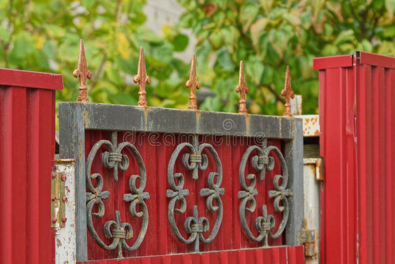 Gate with Sharp Edges and Wall Stock Image - Image of gate, metal ...