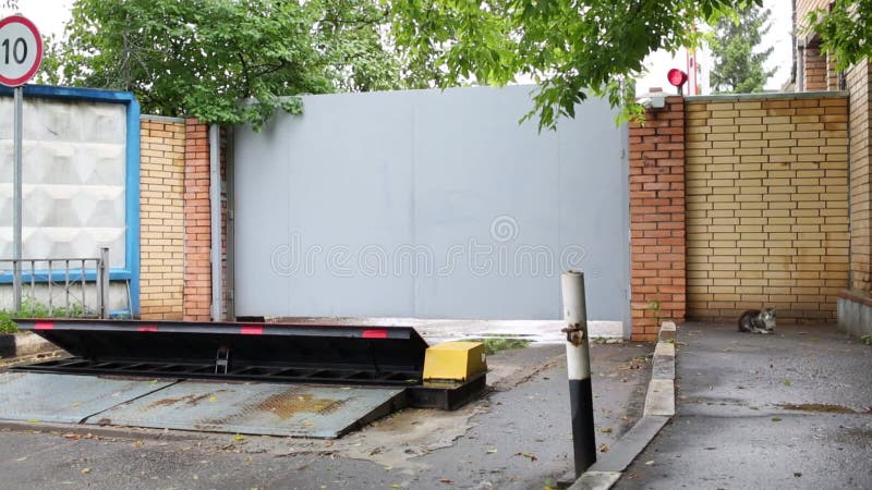Gate, Blocking Exit Mechanism and Yard Cat on Stock Video - Video of ...