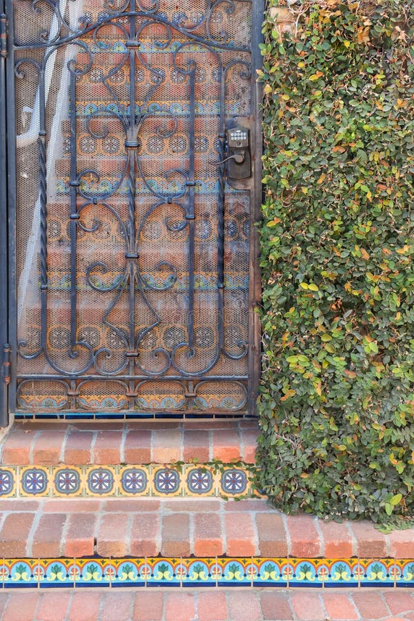 Gate at the Bottom of a Tiled Stairway Stock Photo - Image of facade ...