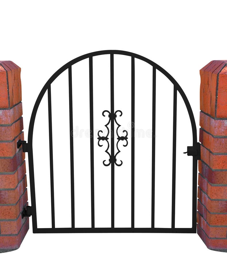 Gate with Brick Pillars stock image. Image of front, fence - 15692341
