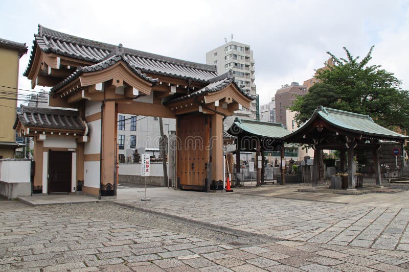 Gate in a Buddhist Temple in Tokyo in Japan Stock Image - Image of ...