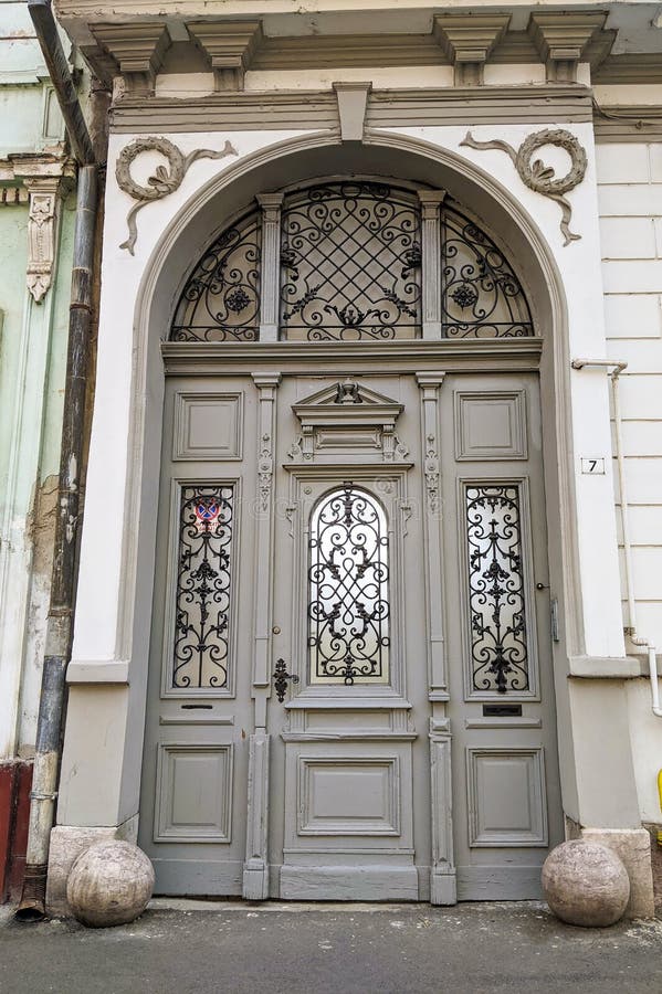 The Gate of a Building in the Old Town - Arad County - Romania Stock ...