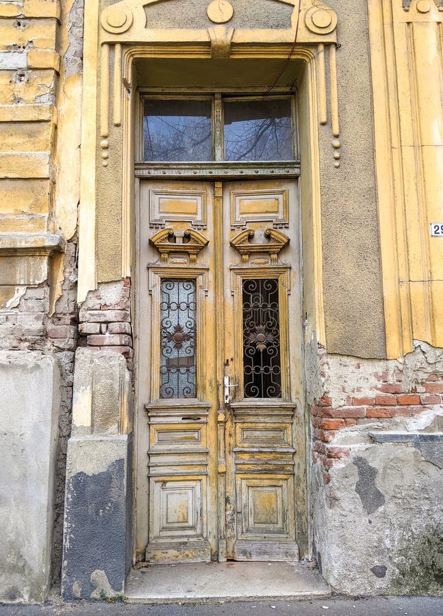 The Gate of a Building in the Old Town - Arad County - Romania Stock ...