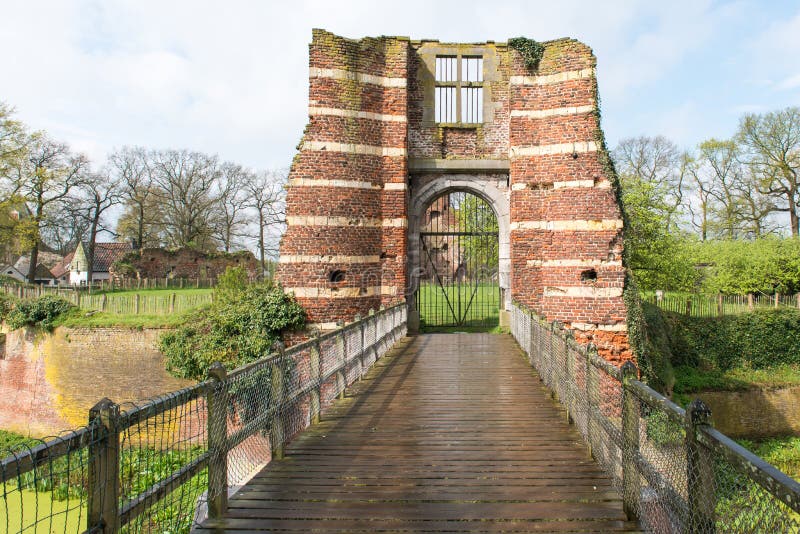 Gate of a castle ruin stock image. Image of building - 70405495