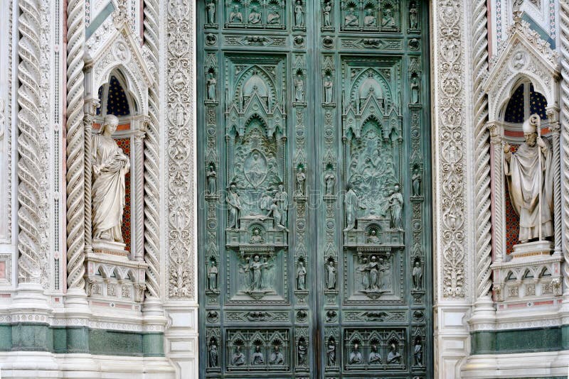 Gate of Cathedral in Florence Stock Photo - Image of baptistery, bronze ...