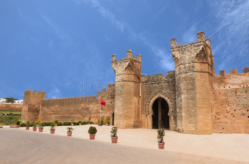 The Gate of Chellah Which is the World Heritage in Rabat with Bl Stock ...