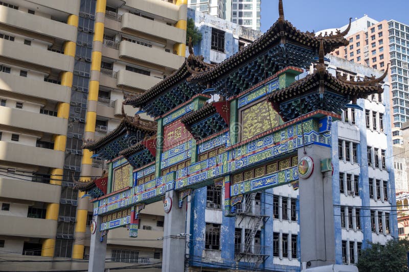 Gate of the Chinatown in Binondo District Manila Stock Image - Image of ...