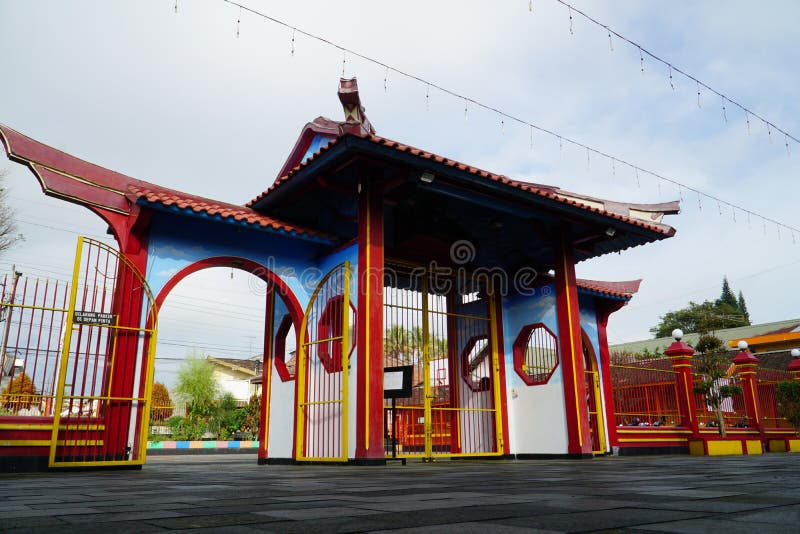 Chinese temple gate stock image. Image of asian, blue - 242441637