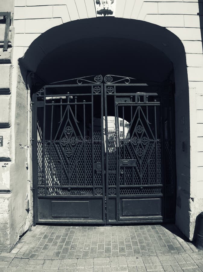 Gate in the city stock image. Image of porch, obsolete - 33467159