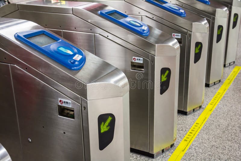 E-gate at Airport (boarding Pass Scanners) Stock Photo - Image of ...