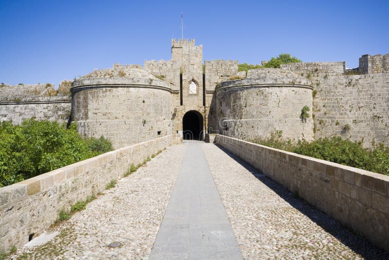 Gate d Amboise, Rhodes stock image. Image of crenellation - 196497163