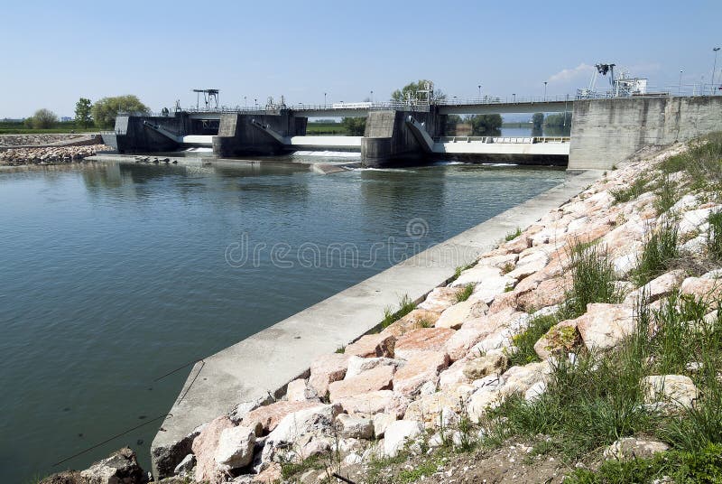 Gate Dam To Control the Water Level in the Canal Stock Image - Image of ...