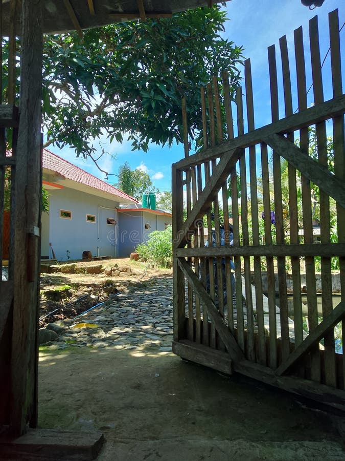 The Gate Exit the Simple House in the Countryside with a Large Yard and ...