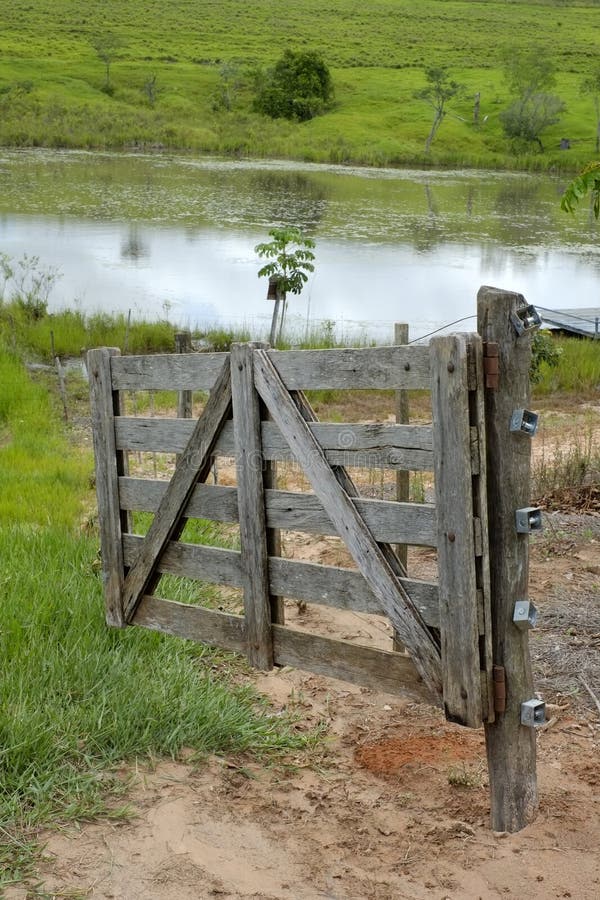 Gate on farm stock photo. Image of wood, gate, green - 86684824