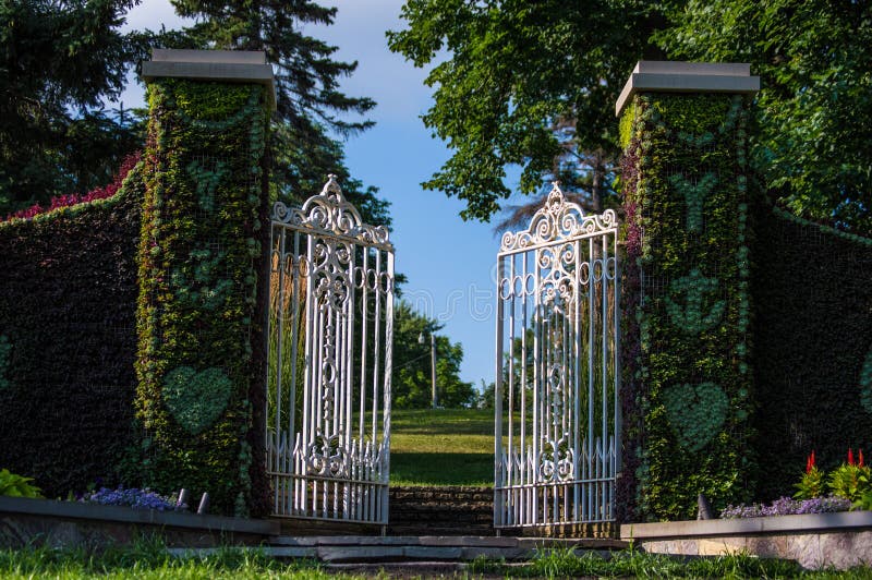 Gate-with-flowers stock image. Image of flowers, beautiful - 51171011