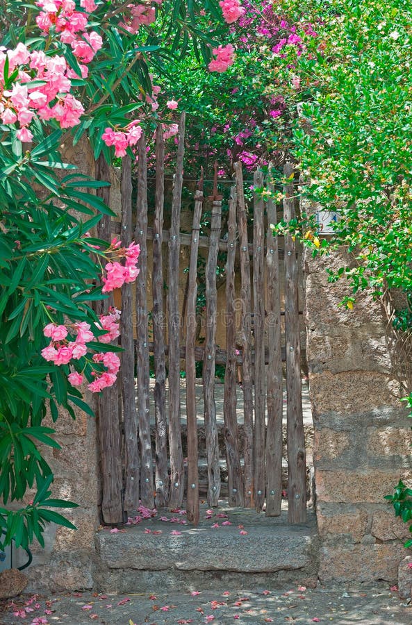 Gate and flowers stock image. Image of architecture, flora - 32302085
