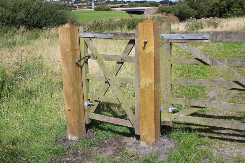 Gate on footpath stock image. Image of wood, fence, millennial - 97919249