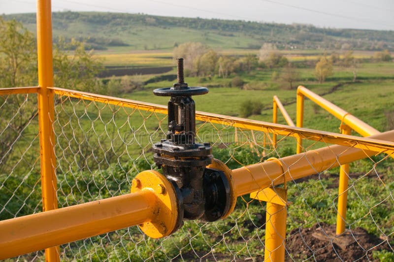 The gate and gas pipeline. stock image. Image of gate - 14764177