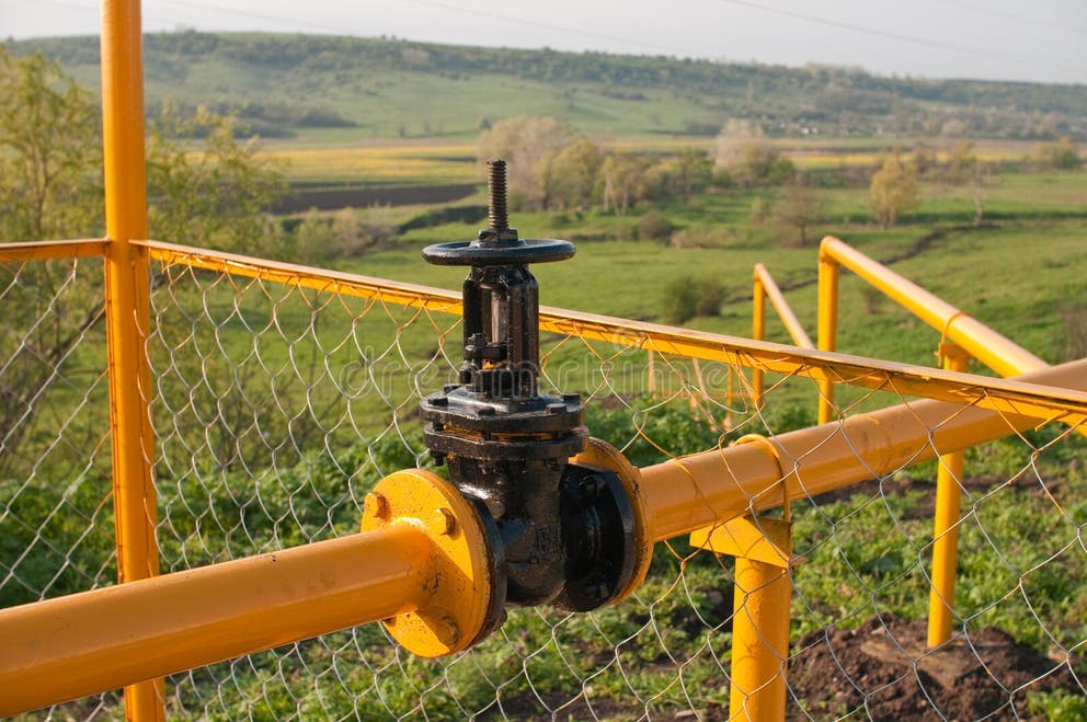 The gate and gas pipeline. stock image. Image of gate - 14764177
