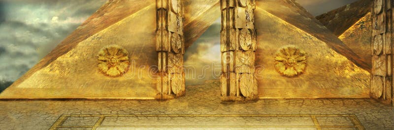 Gate in golden pyramid stock image. Image of miracle - 25887861