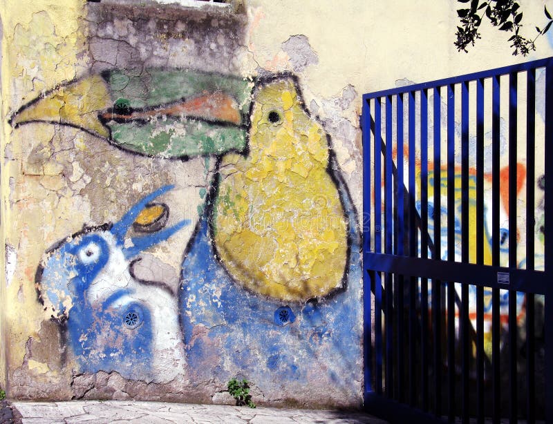 Gate on the graffiti editorial photo. Image of motifs, artwork - 144856