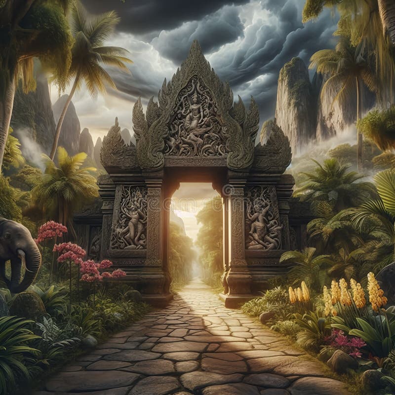 Gate heaven on earth stock photo. Image of gate, journey - 392358728