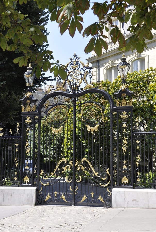 Gate of an Historic Building in Paris Stock Image - Image of france ...