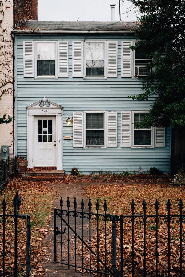 Gate and House in Capitol Hill, Washington, DC Stock Photo - Image of ...