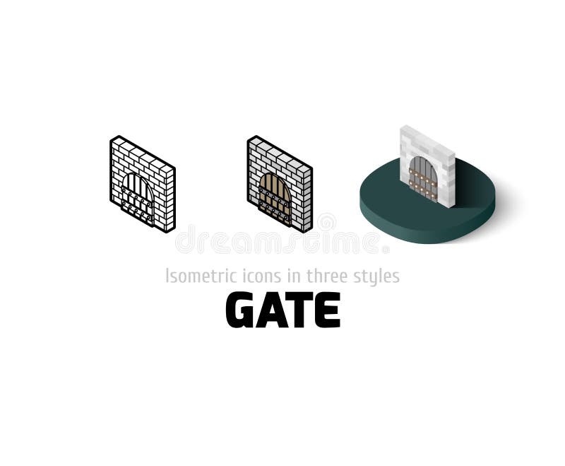 Gate Icon in Different Style Stock Vector - Illustration of outline ...