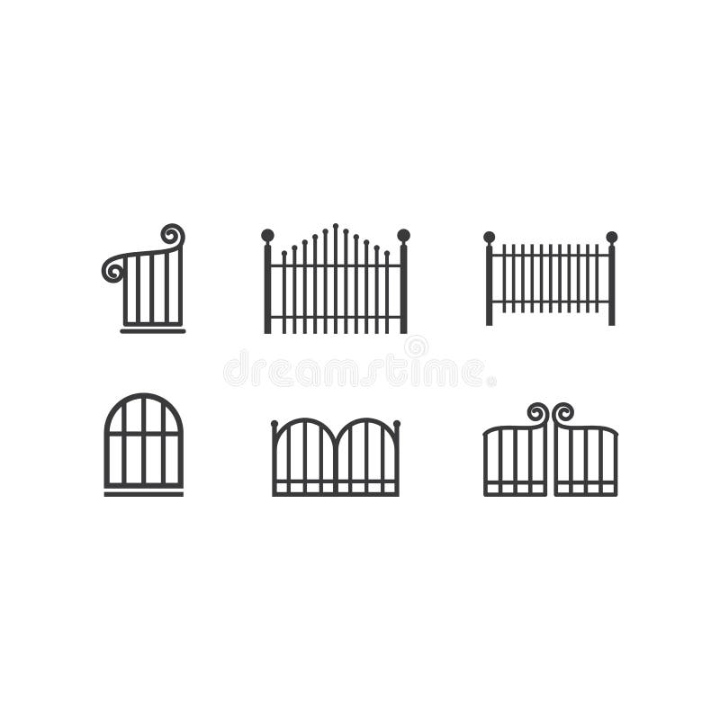 Gate icon stock vector. Illustration of black, vector - 208761890