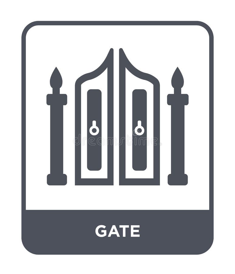 Gate Icon in Trendy Design Style. Gate Icon Isolated on White ...