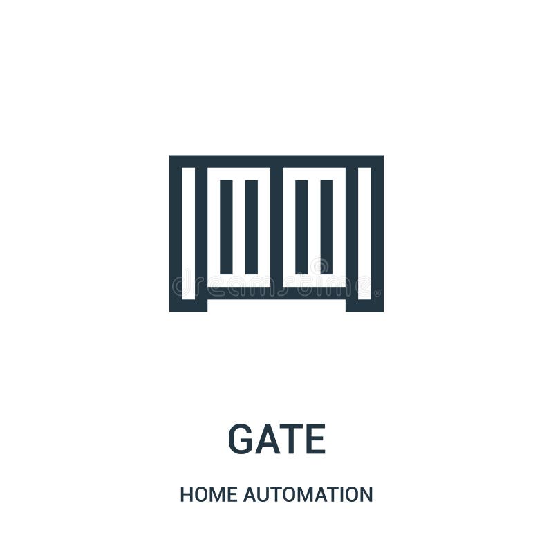 Gate Icon Vector from Home Automation Collection. Thin Line Gate ...