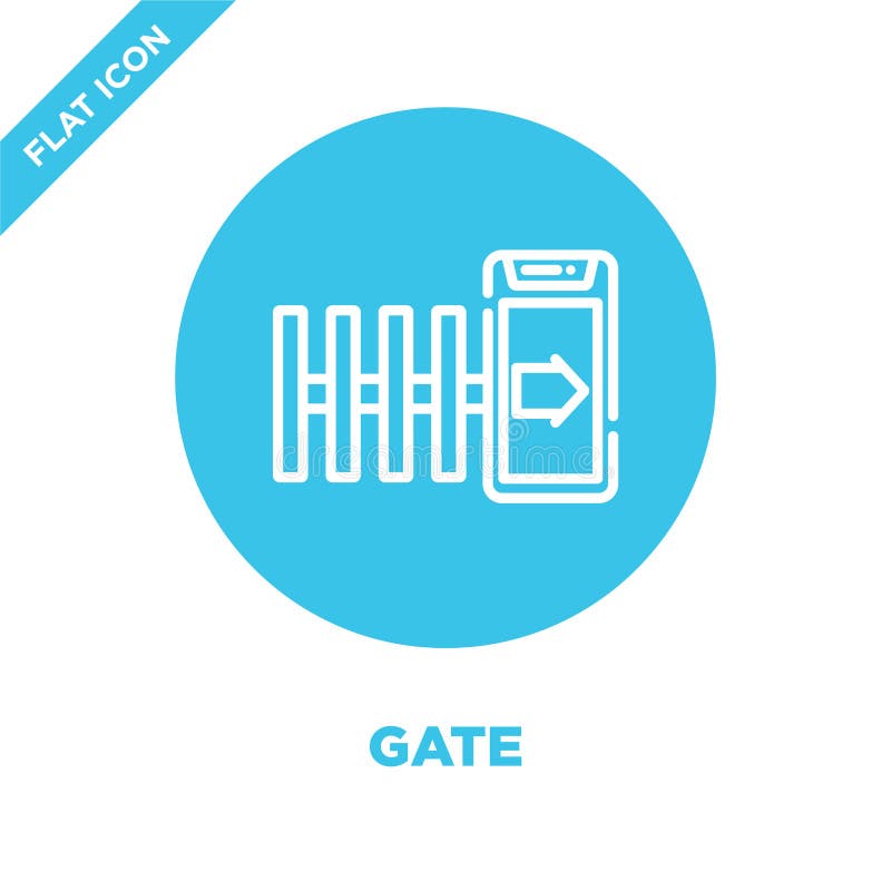 Outline Gate Vector Icon. Isolated Black Simple Line Element ...