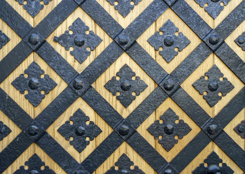 Gate with Iron Decorative Pattern Background. Medieval Iron Pattern on ...