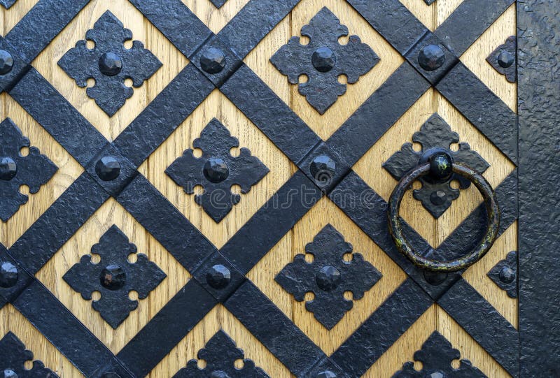 Gate with Iron Decorative Pattern Background. Medieval Iron Pattern on ...