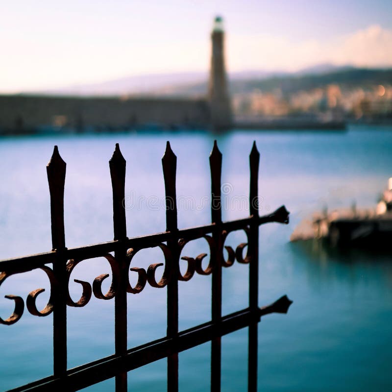 The Gate and the Lighthouse Stock Image - Image of seashore, ocean ...