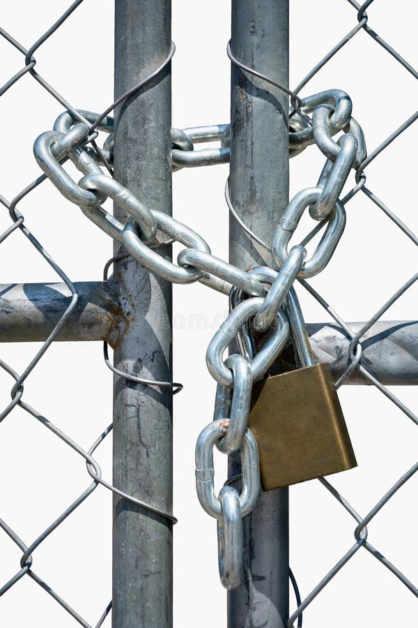 Gate Locked with Chain and Padlock Stock Photo - Image of wire ...