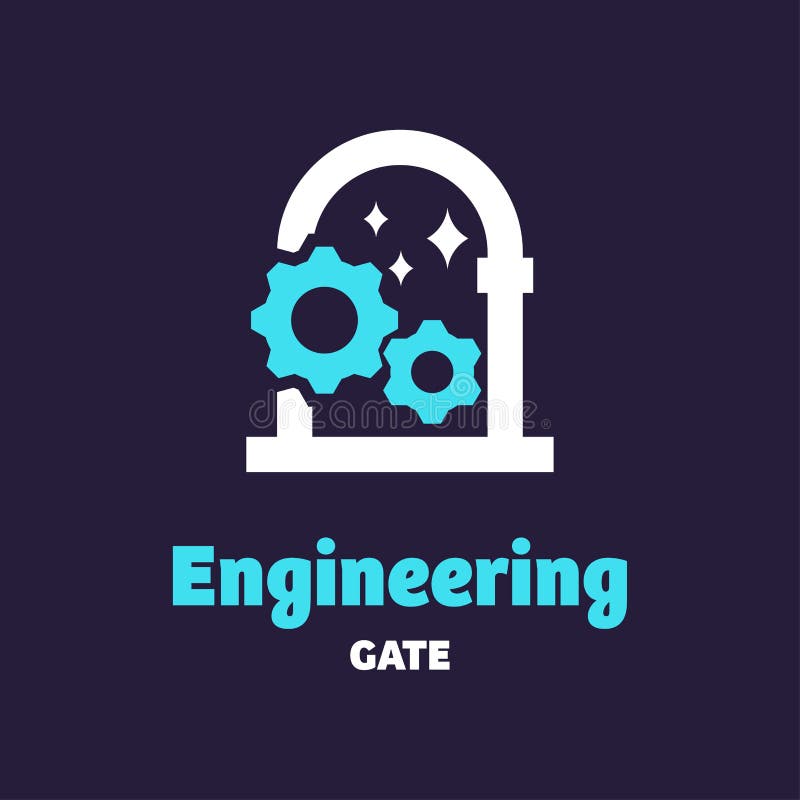 Engineering Gate Logo stock illustration. Illustration of house - 264412894