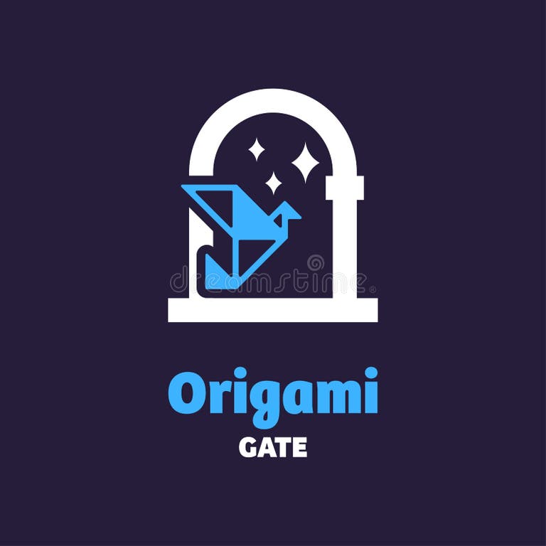 Origami Gate Logo stock illustration. Illustration of antique - 264413580