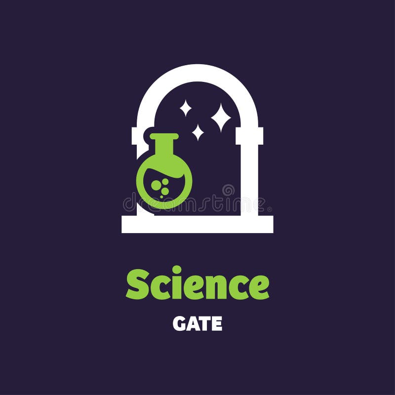 Science Gate Logo stock illustration. Illustration of icon - 264413657