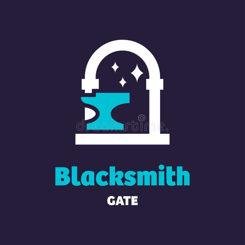 Gate Logo Blacksmith stock illustration. Illustration of arch - 264595175
