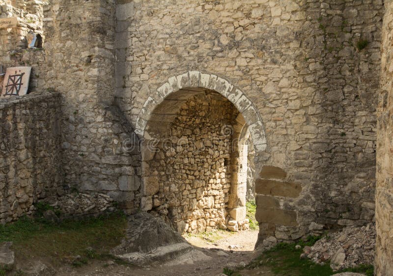 Gate of medieval castle stock image. Image of historic - 59679337