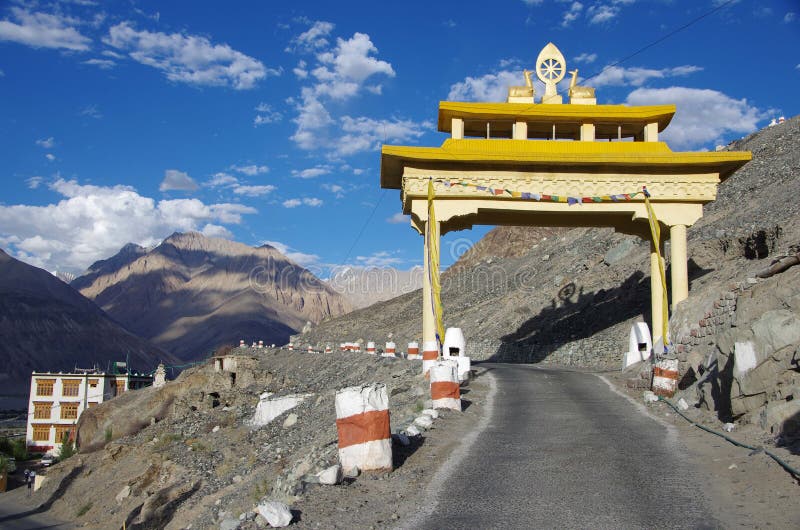 Monastery Gate in Diskit in Ladakh, India Stock Photo - Image of asia ...