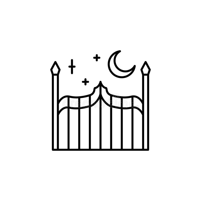 Decorative gate line icon stock vector. Illustration of flat - 106435949