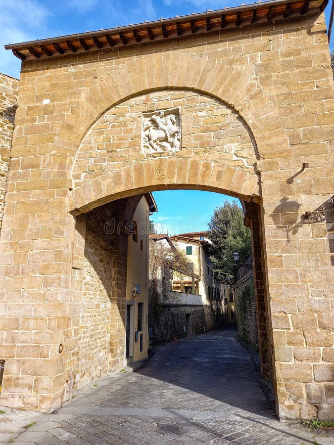 The Gate of the Old Street in Florence Stock Photo - Image of european ...