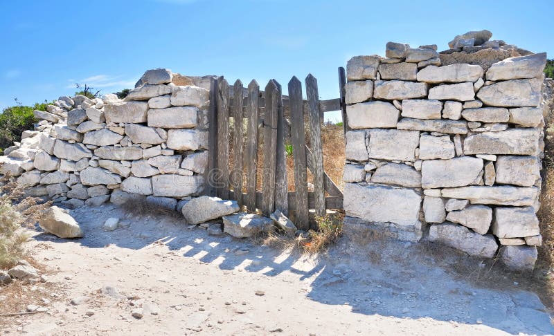 Gate Of Old Stone Wall Stock Photos - Image: 20611313