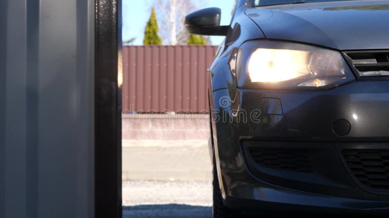 Close-up Automatic Gates on a Remote Control Open before Entering the ...